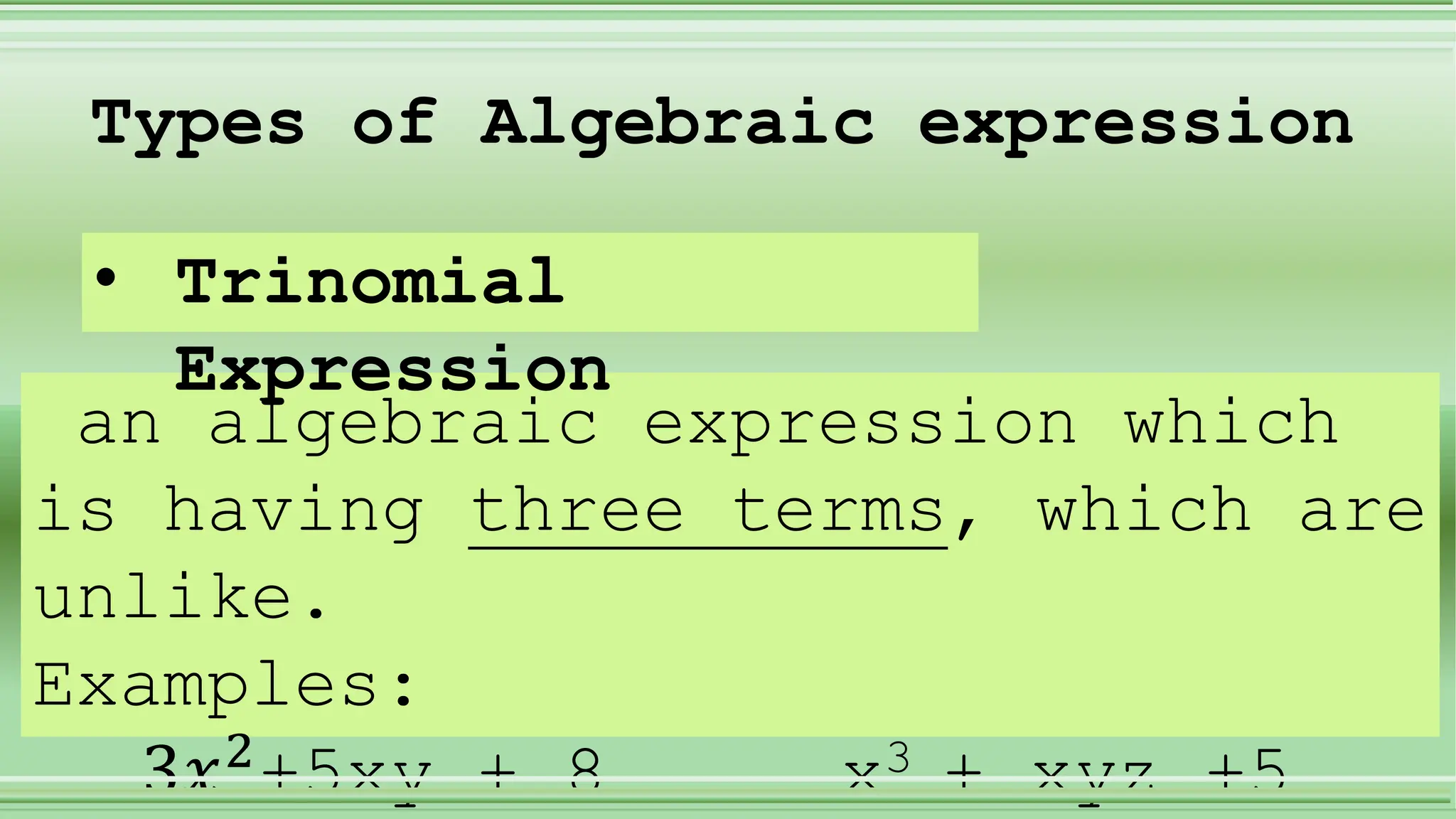 Introduction to Algebraic expression.pptx | Programming Languages | Computing