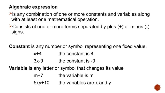 Mathematics 7 Q Algebraic Expression.pptx