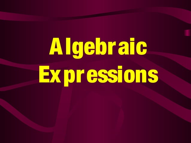 Algebraic expressions | PPT