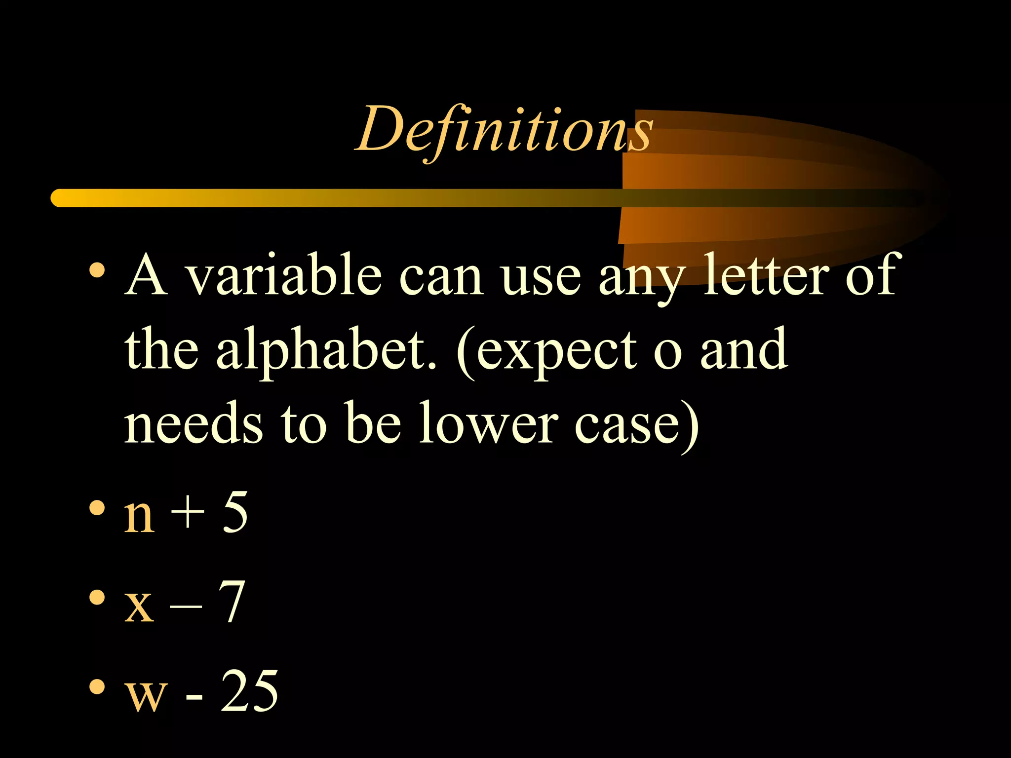 Algebraic expressions | PPT