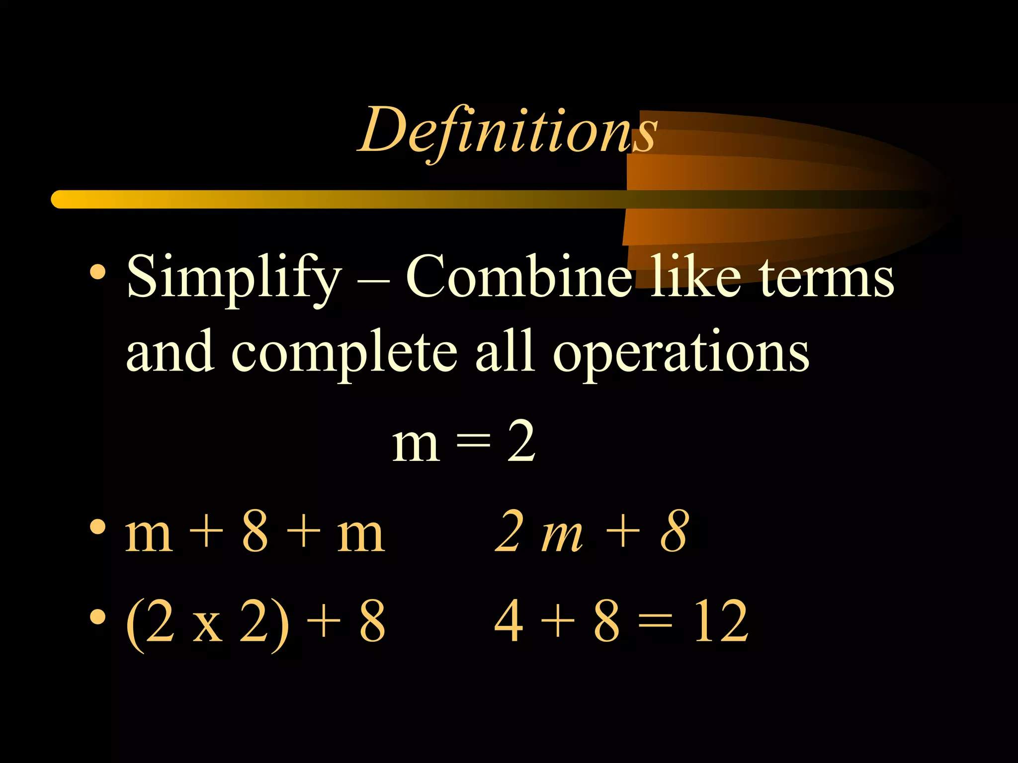 Algebraic expressions | PPT