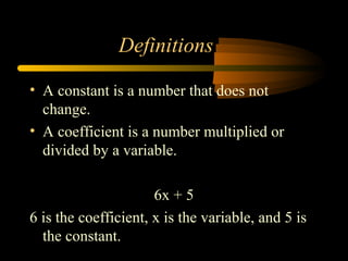 Algebraic expressions | PPT