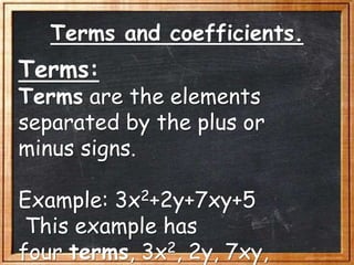 Algebraic expressions | PPTX