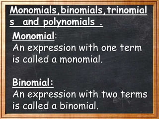 Algebraic expressions | PPTX