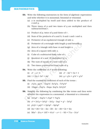Algebraic expressions | PDF