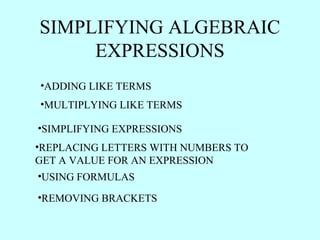 Algebraicexpressions1.2 | PPT