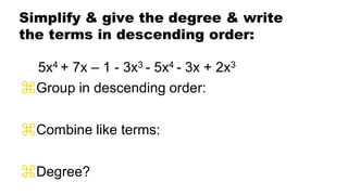 Algebraic expressions and equations | PPTX