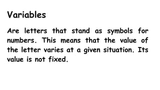 Algebraic expressions and equations | PPTX