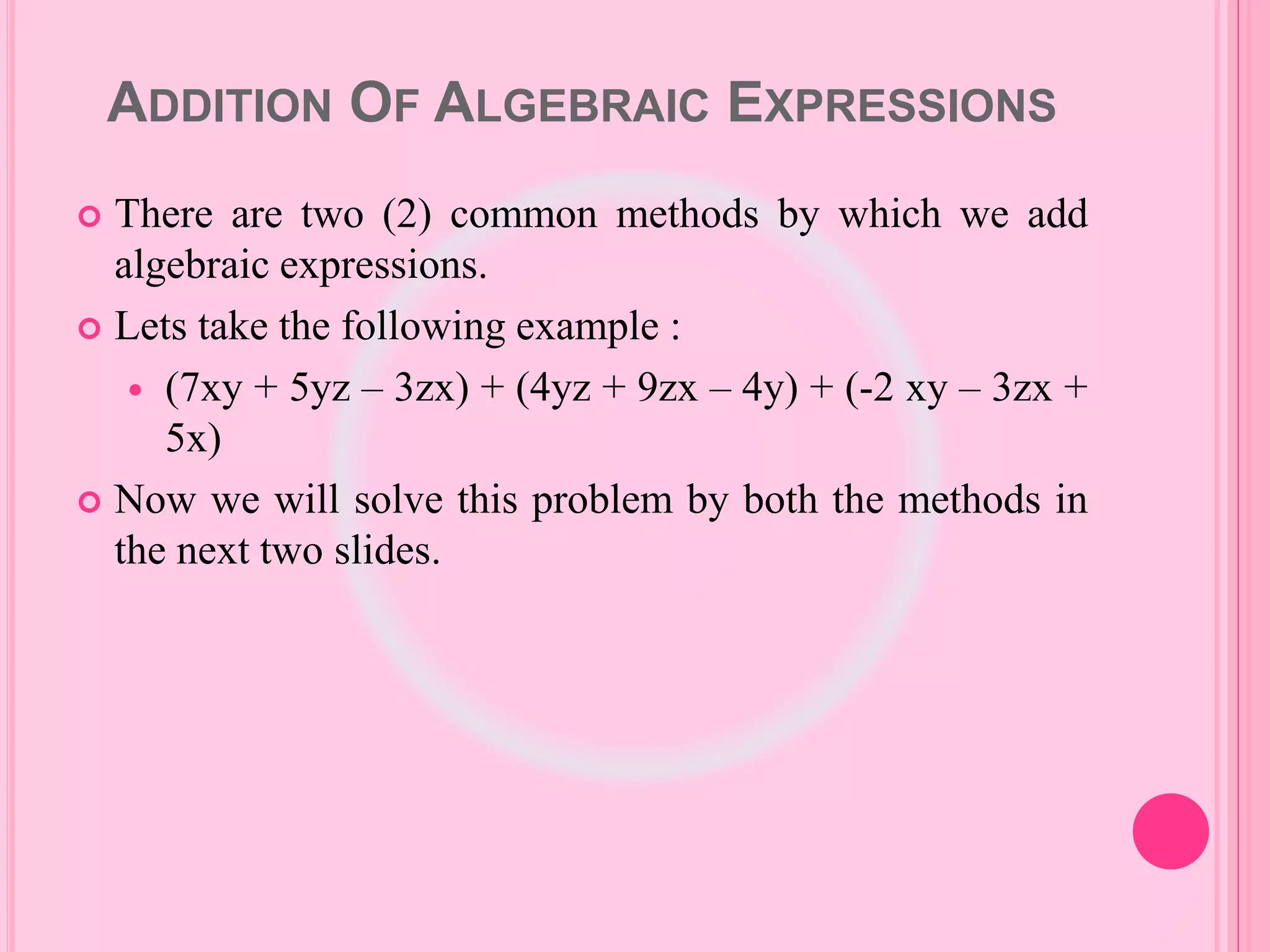 Algebraic expressions and identities | PPTX