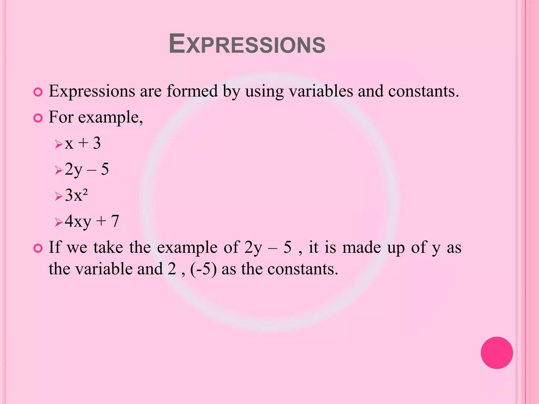 Algebraic expressions and identities | PPTX
