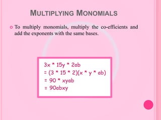 Algebraic expressions and identities | PPTX | Technology & Computing