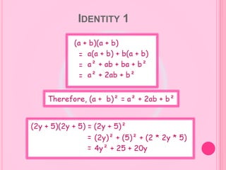 Algebraic expressions and identities | PPTX