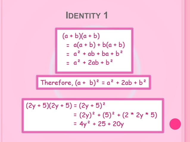 Algebraic expressions and identities | PPTX | Technology & Computing