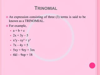 Algebraic expressions and identities | PPTX