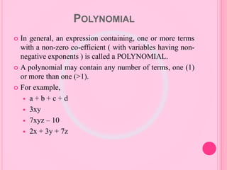 Algebraic expressions and identities | PPTX
