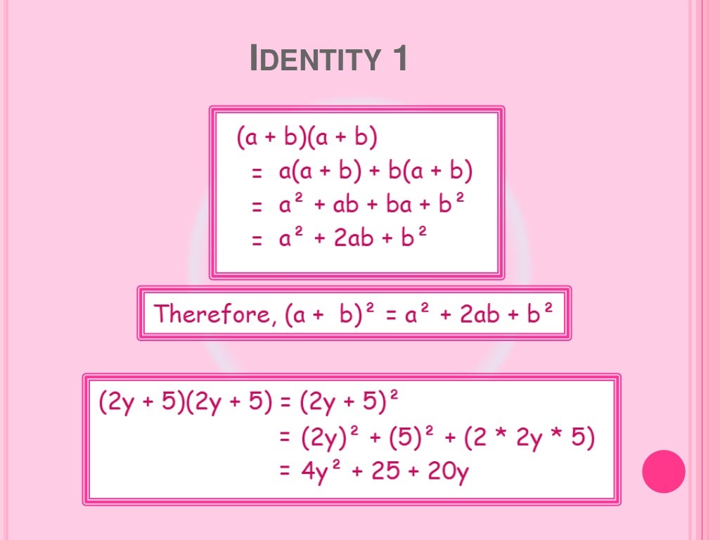 Algebraic expressions and identities Algebraic expressions and identities