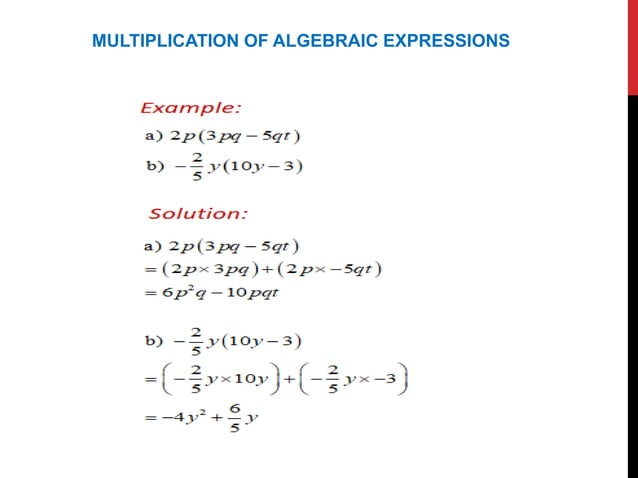 ALGEBRAIC EXPRESSIONS AND IDENTITIES.pptx | Physics | Science
