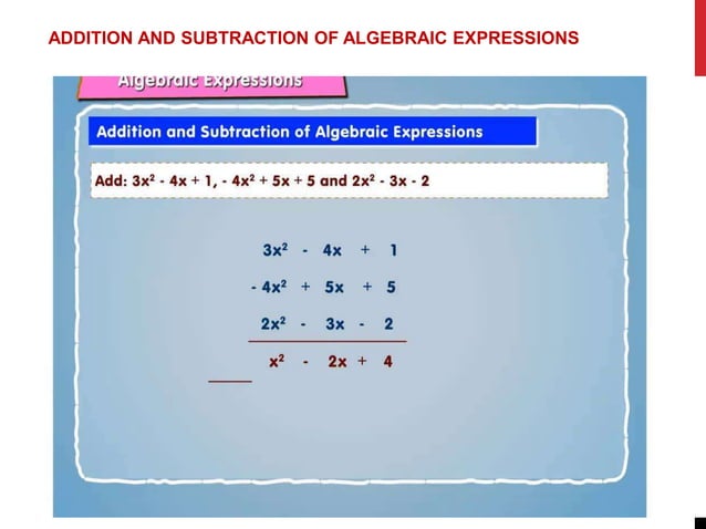ALGEBRAIC EXPRESSIONS AND IDENTITIES.pptx | Physics | Science
