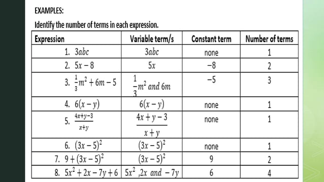 Algebraic expressions and Polynomials | PPTX | Physics | Science