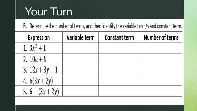 Algebraic expressions and Polynomials | PPTX | Physics | Science