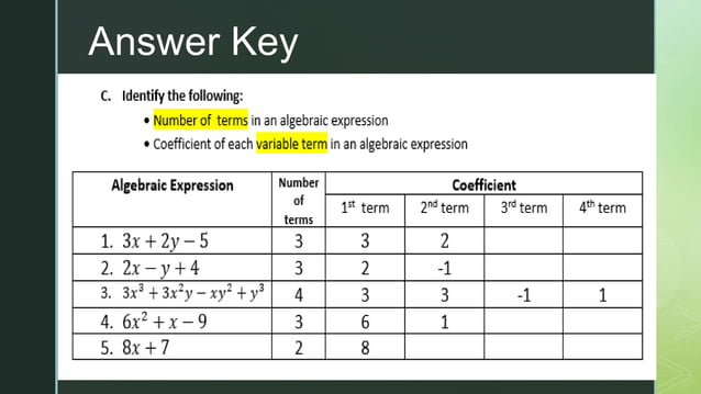 Algebraic expressions and Polynomials | PPTX | Physics | Science