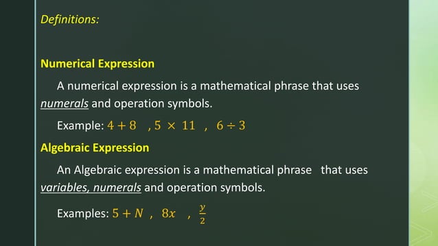 Algebraic expressions and Polynomials | PPTX | Physics | Science
