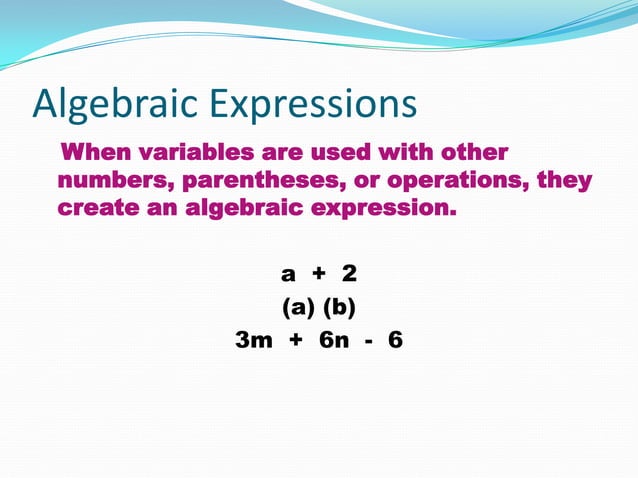 Algebraic expressions and terms