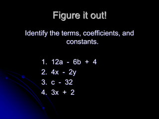 Algebraic expressions and_terms | PPTX