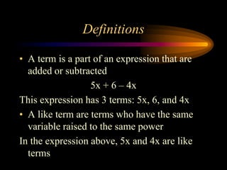 Algebraic Expressions and Terms.pptx_Math | PPTX