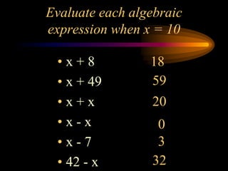 Algebraic Expressions and Terms.pptx_Math | PPTX | Programming Languages | Computing
