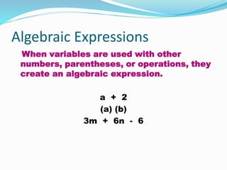 Algebraic Expressions and Terms.pptx_Math | PPTX | Programming Languages | Computing