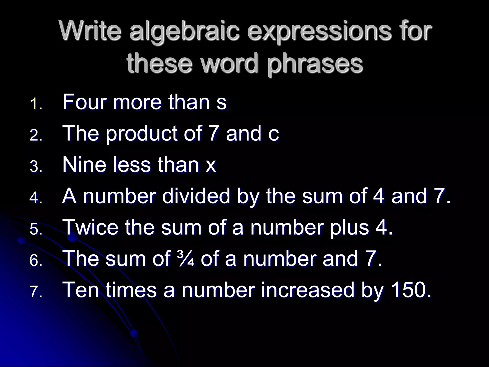 Algebraic expressions and_terms (1) | PPT