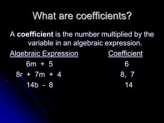 Algebraic expressions and_terms (1) | PPT