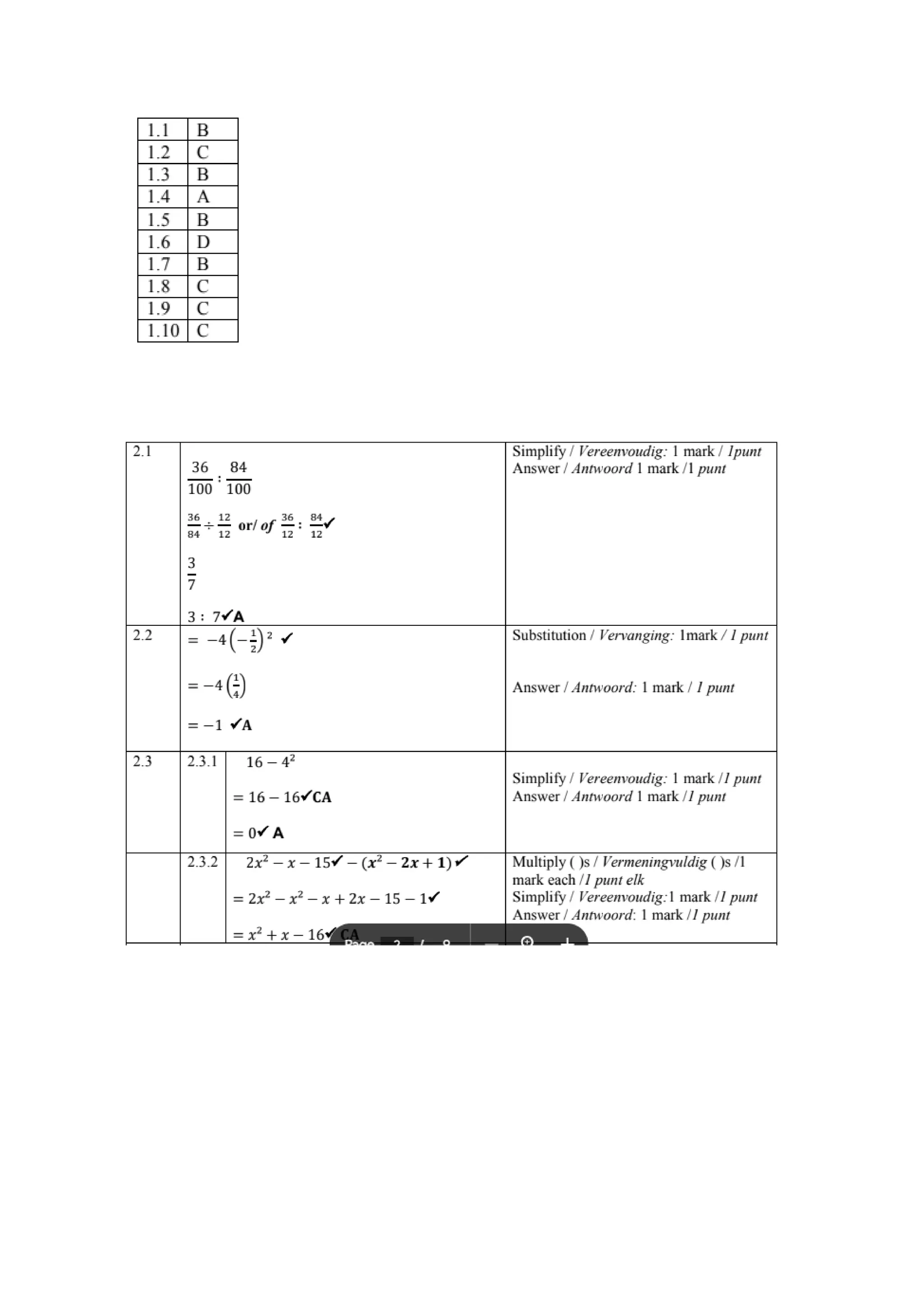 GRADE 9 ALGEBRAIC EXPRESSIONS ANSWERS FOR PRACTICE QUESTIONS.pdf