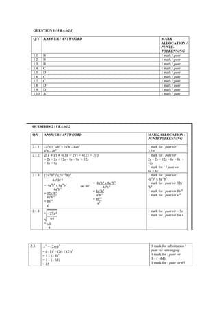 GRADE 9 ALGEBRAIC EXPRESSIONS ANSWERS FOR PRACTICE QUESTIONS.pdf