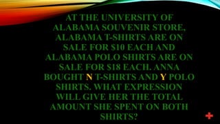 Algebraic expressions jeopardy | PPTX