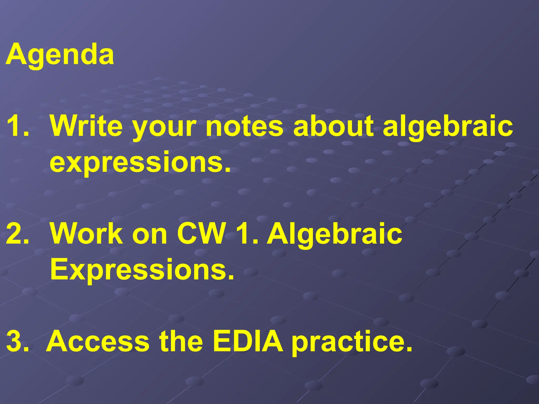 Algebraic expressions review of four basic operations | PPTX