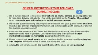 algebraic expressions CLASS 8 NCERT CBSE | PPTX
