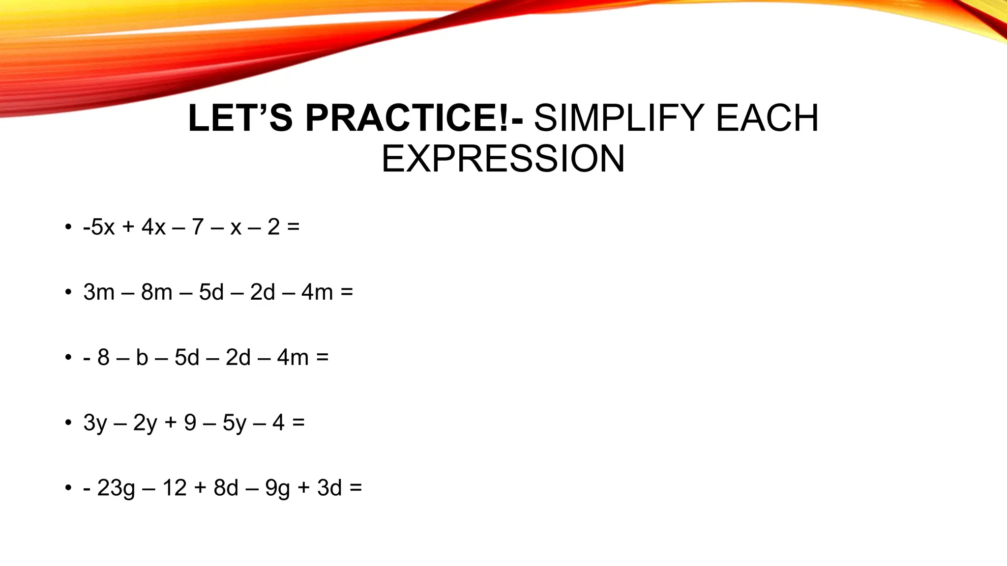 Evaluating Algebraic Expressions presentation PPT. | PPTX