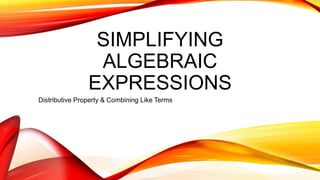 Evaluating Algebraic Expressions presentation PPT. | PPTX