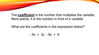 Evaluating Algebraic Expressions presentation PPT. | PPTX