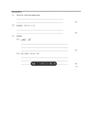 GRADE 9 ALGEBRAIC EXPRESSIONS PRACTICE QUESTIONS.pdf