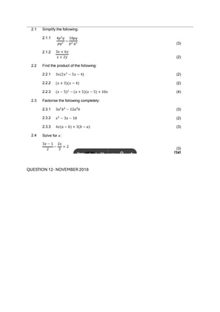GRADE 9 ALGEBRAIC EXPRESSIONS PRACTICE QUESTIONS.pdf