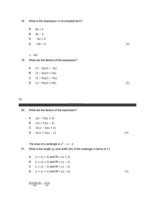 GRADE 9 ALGEBRAIC EXPRESSIONS PRACTICE QUESTIONS.pdf