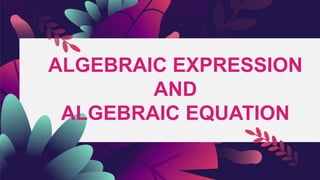 ALGEBRAIC EXPRESSION VS ALGEBRAIC EQUATION.pptx