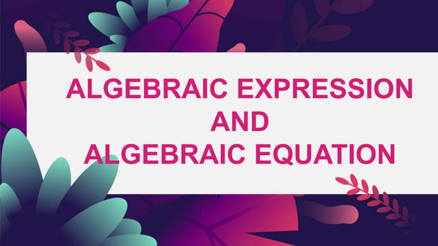 ALGEBRAIC EXPRESSION VS ALGEBRAIC EQUATION.pptx