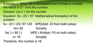Algebraic Formulas.pptxsolving addition property of equality and ...
