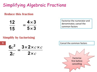PMR Form 3 Mathematics Algebraic Fractions | PPTX | Homework and Study ...