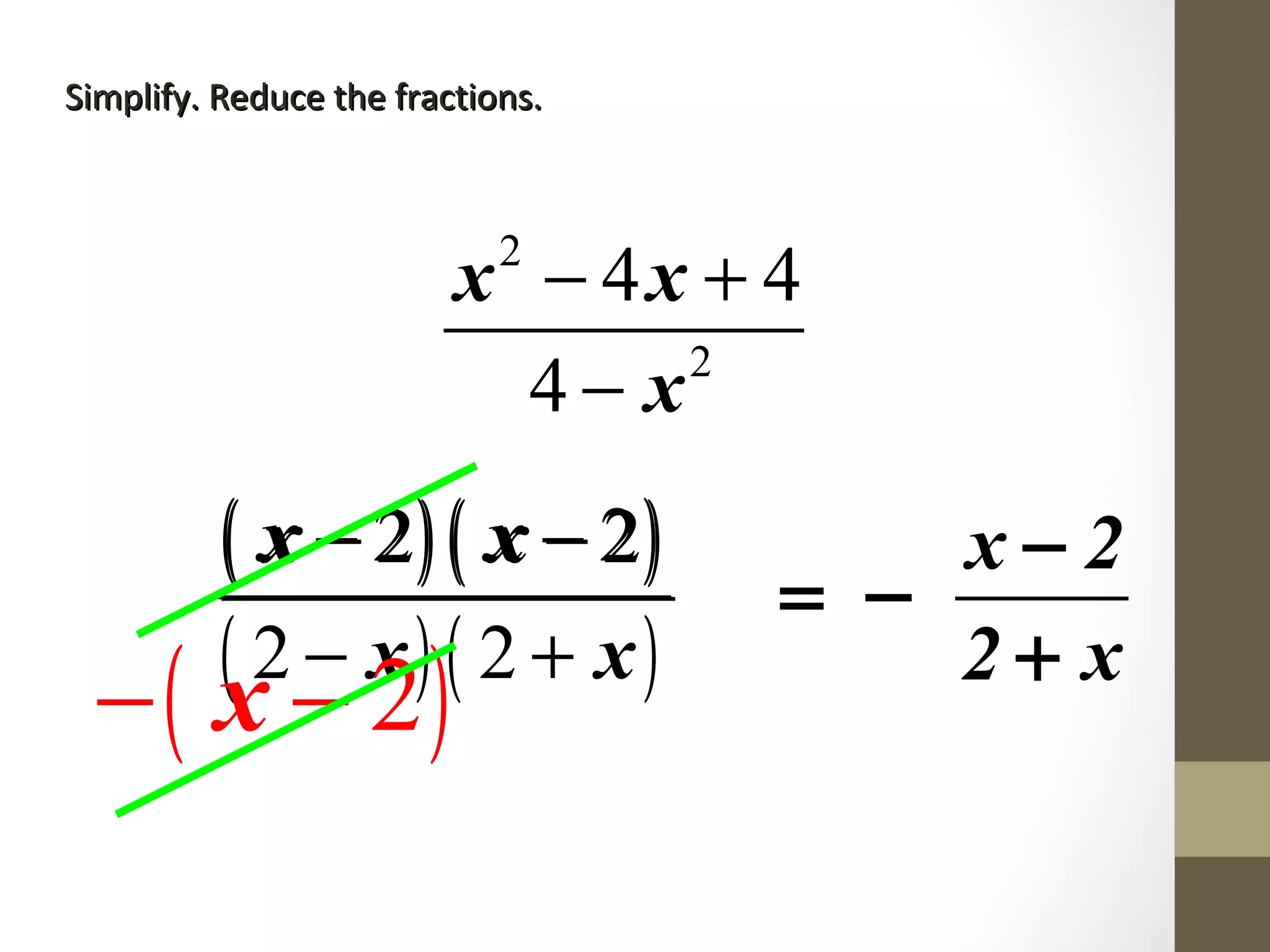 Algebraic fractions | PPT