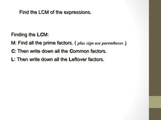 Algebraic fractions | PPT